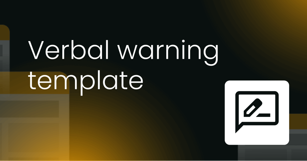 Verbal warning template