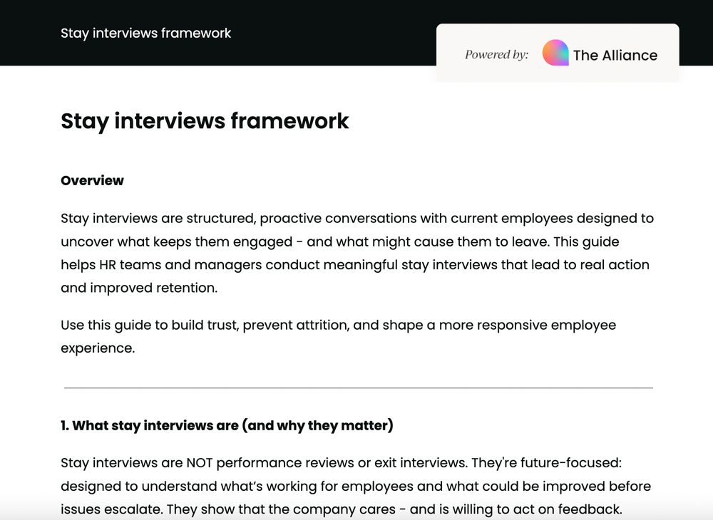 Stay interview template